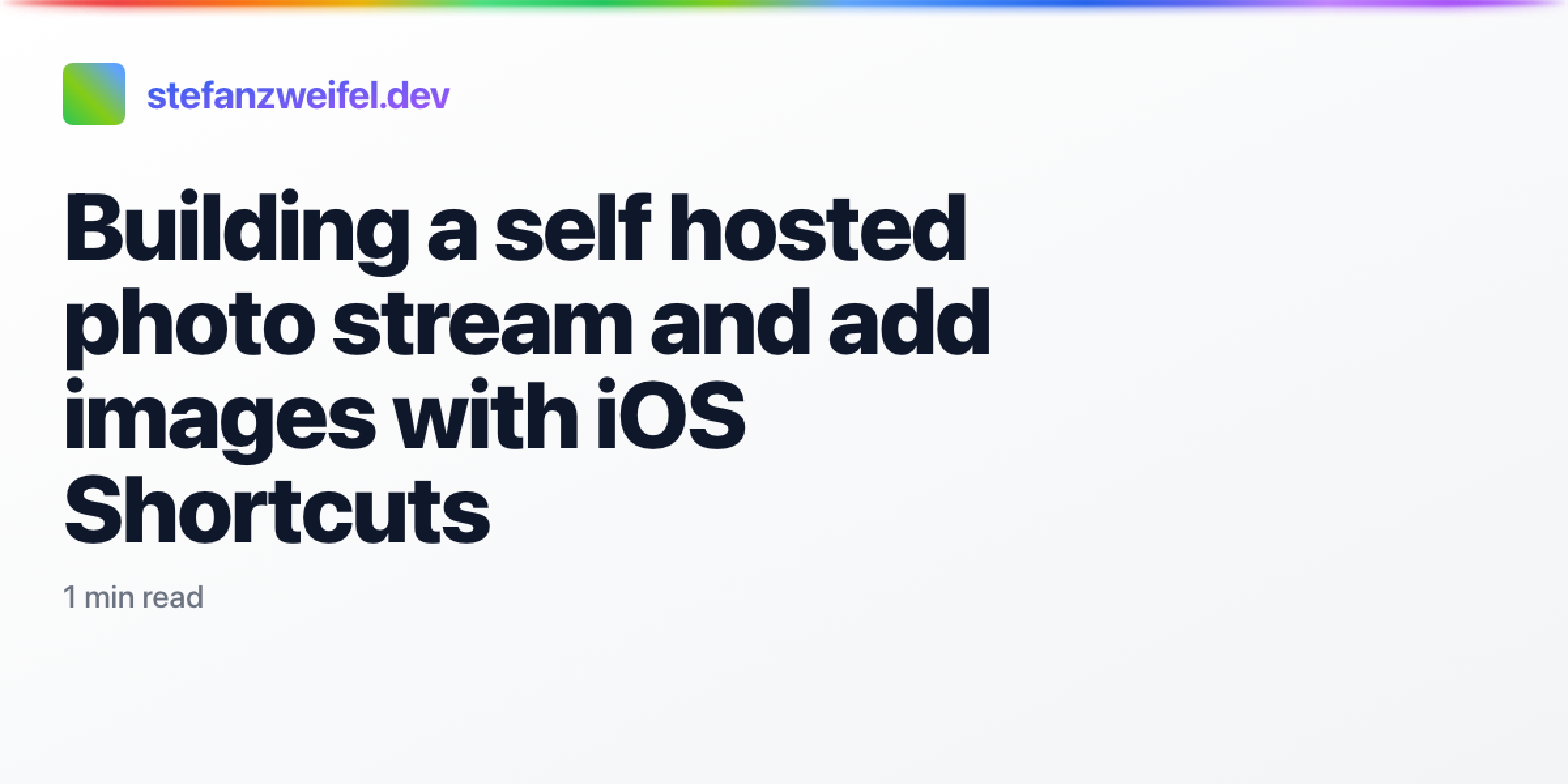 Building a self hosted photo stream and add images with iOS Shortcuts ...