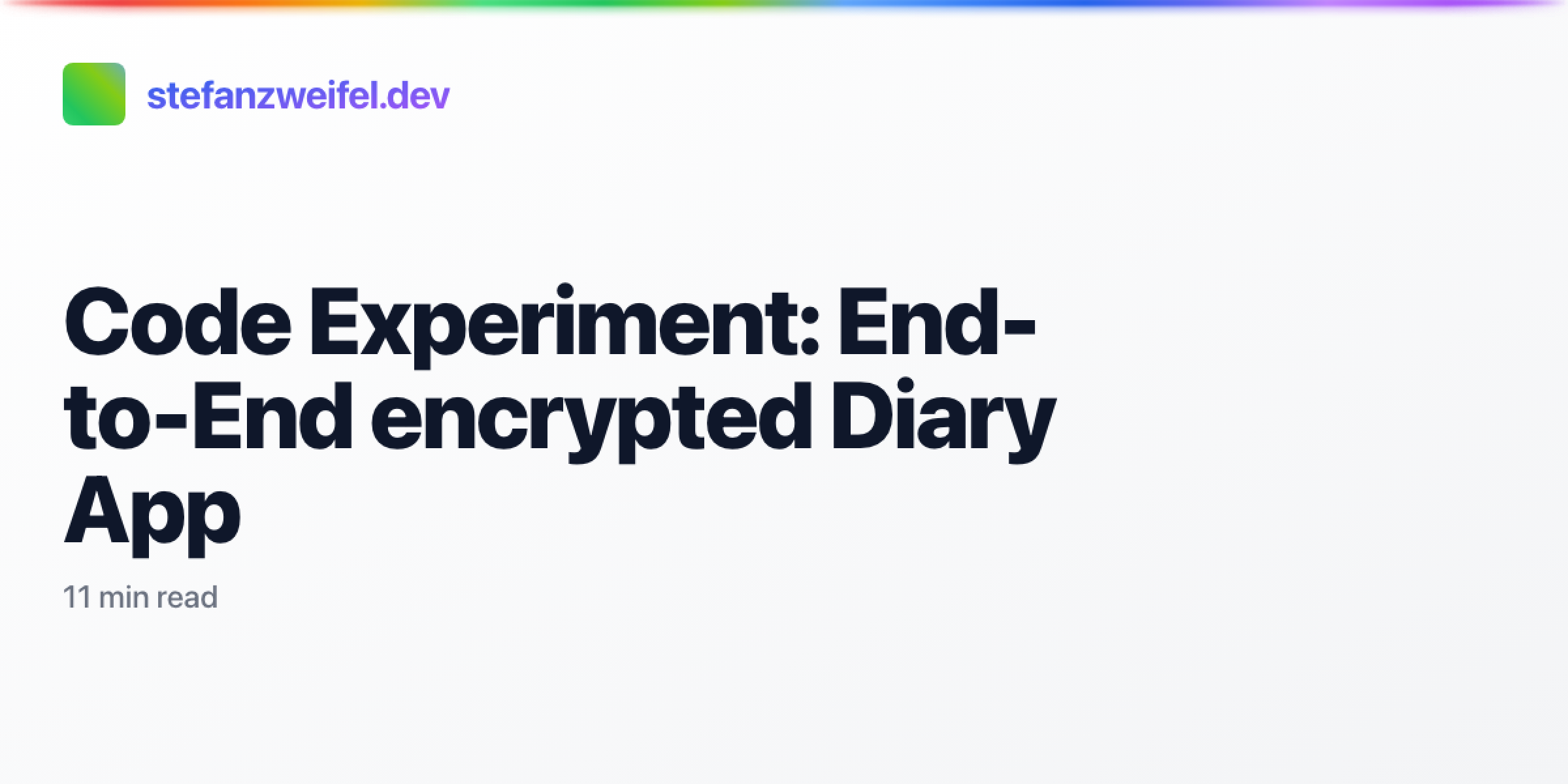 Code Experiment: End-to-End encrypted Diary App | stefanzweifel.dev
